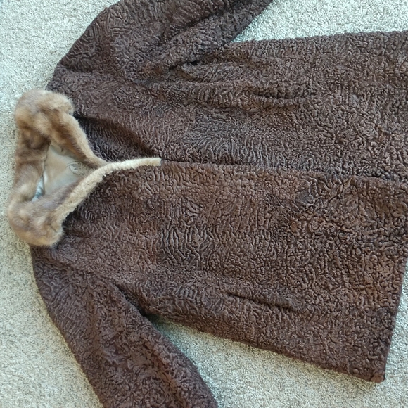 Vintage | Jackets & Coats | Vtg Persian Lamb Coat With Mink Collar ...